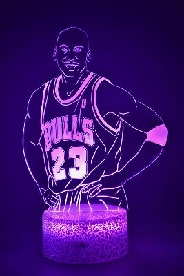 Lampe décorative 3D fan du basketteur Michael Jordan